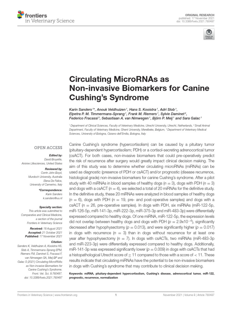 Biomarcadores DX Síndr. Cushing | PDF | Biomarker | Medicine