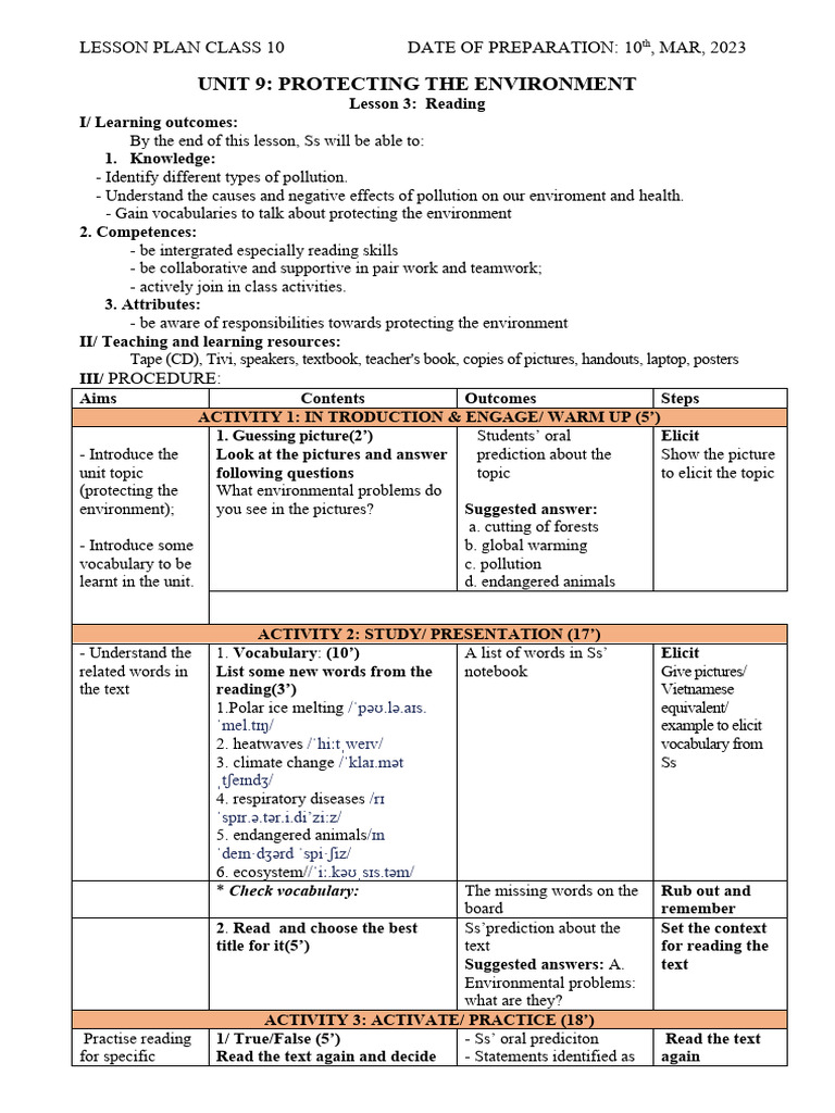 Tiết 86-Unit9 - Reading | PDF | Learning | Vocabulary