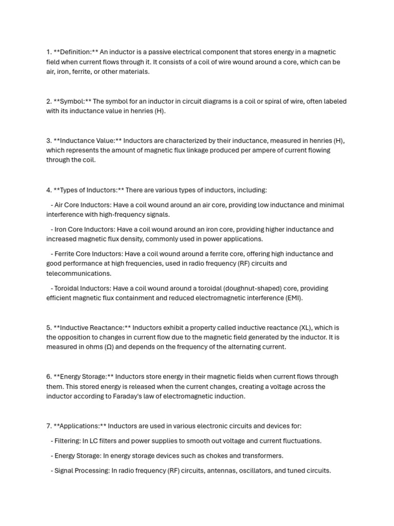 Inductor Pdf Inductor Inductance