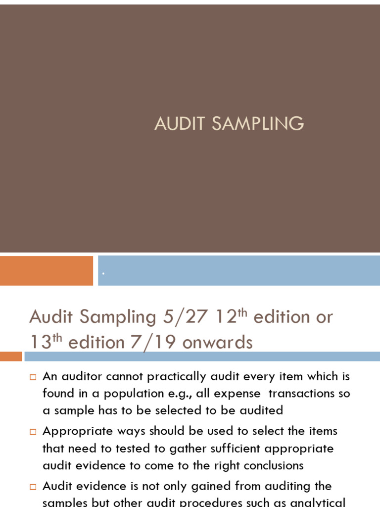 Audit sampling | PDF | Audit | Sampling (Statistics)