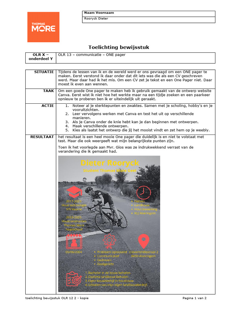 Toelichting Bewijsstuk Olr 13 2 | PDF
