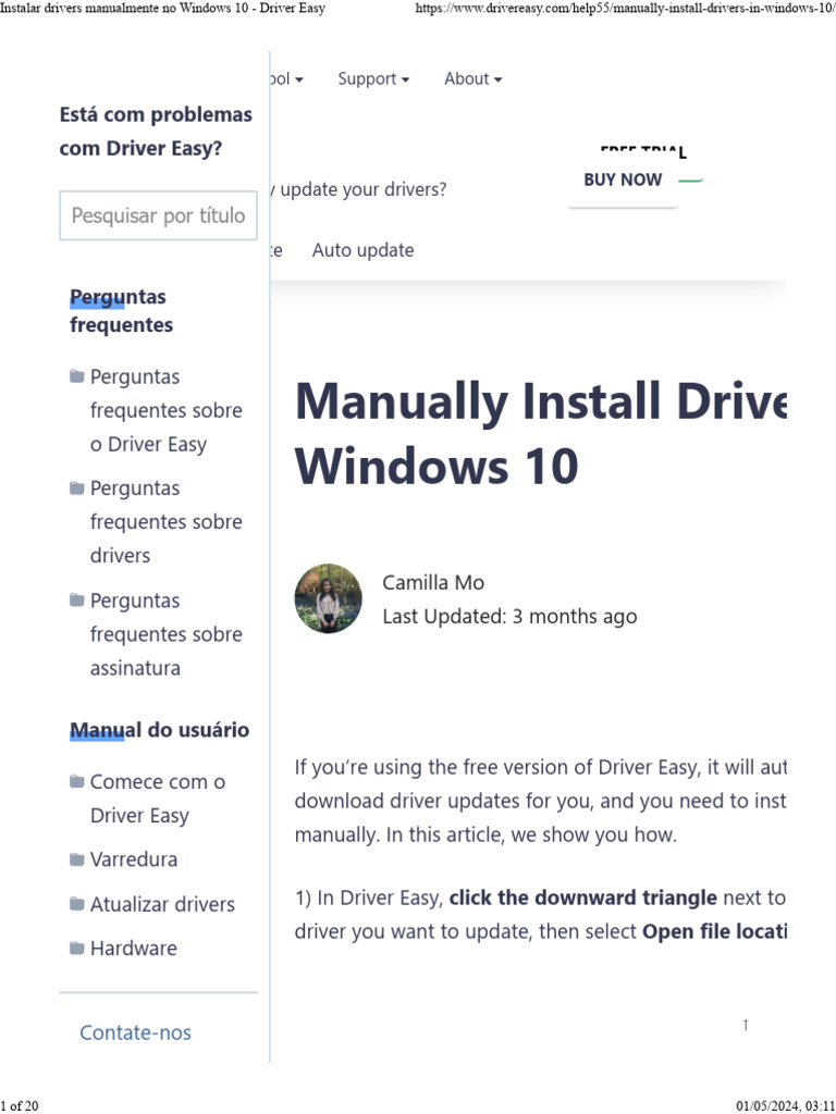 Instalar Drivers Manualmente No Windows 10 - Driver Easy | PDF | Device Driver | Windows 10