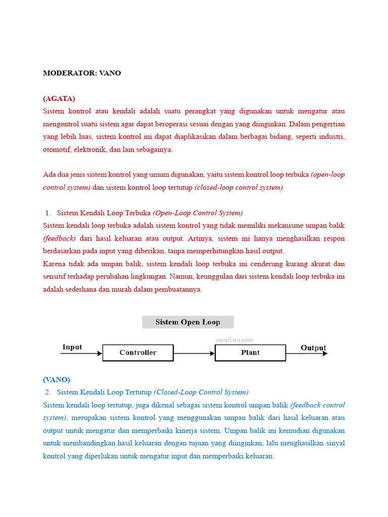 Materi Ppt Bacaan Open Loop Closed Loop Pdf