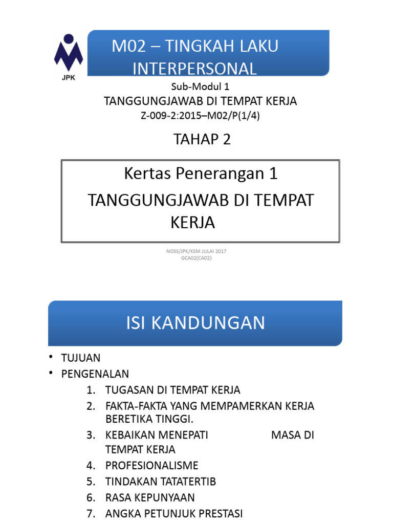 M02 Tanggungjawab Di Tempat Kerja 1-4 | PDF