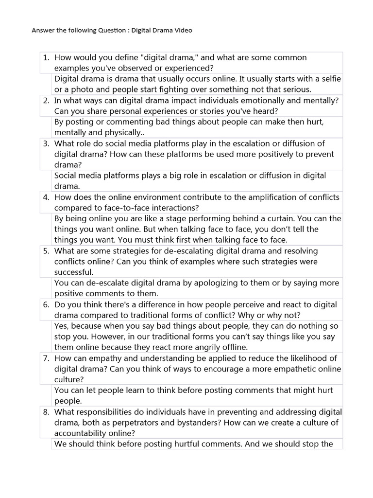 Understanding Digital Drama Online | PDF | Behavioural Sciences ...