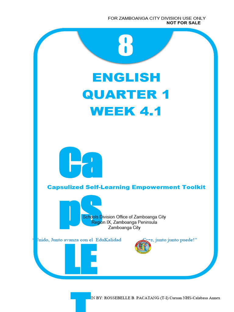 English Quarter 1 WEEK 4.1: Ca PS LE T | PDF | Ramayana | Rama