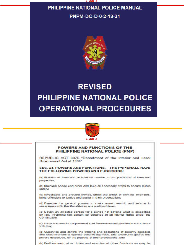 Revised PNP Operational Procedures 2021 | PDF