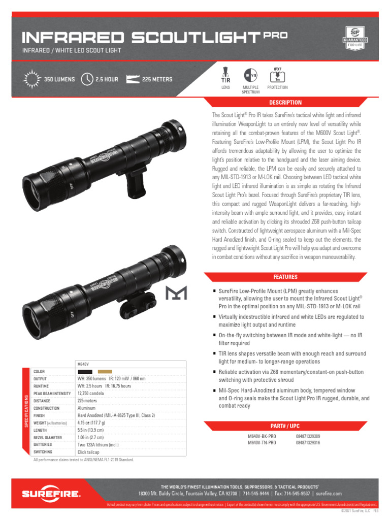 M640V Pro | PDF | Infrared | Light