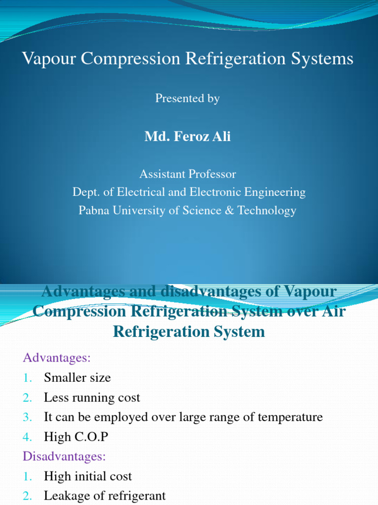 Vapour Compression Refrigeration Overview | PDF | Statistical Mechanics ...