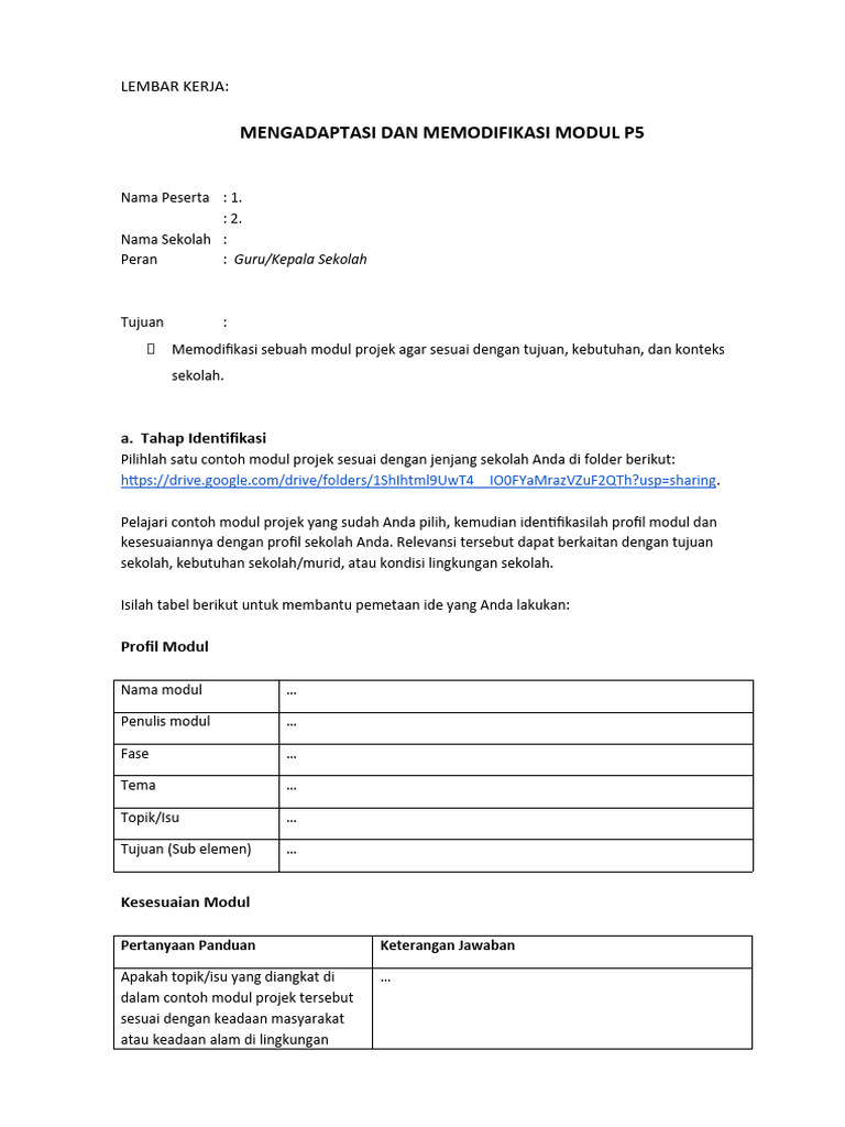 LK Modifikasi Modul p5 | PDF