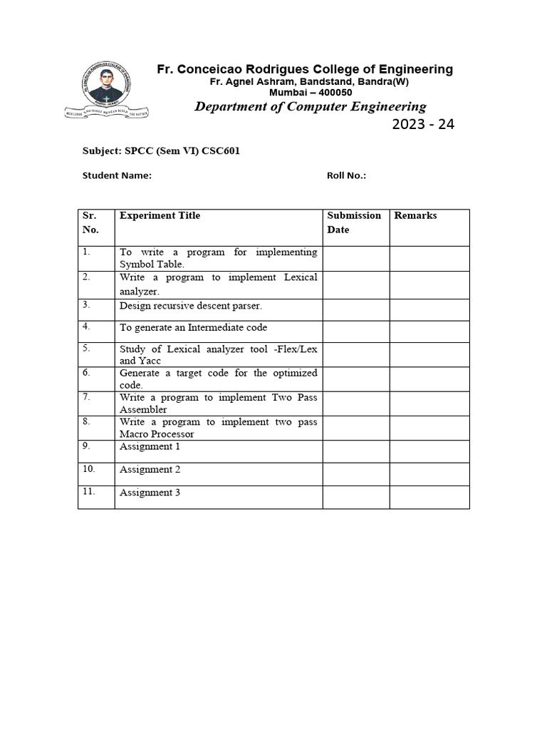 SPCC Lab Experiments Guide | PDF