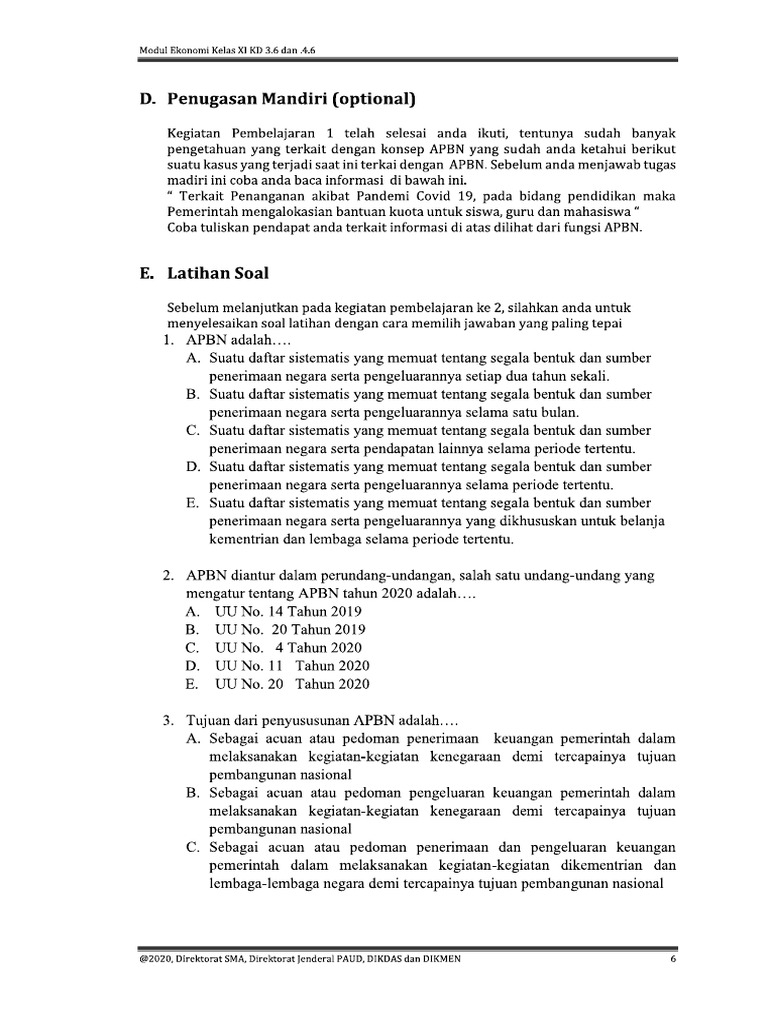 Soal APBN - APBD | PDF