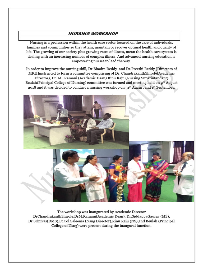 Nursing Workshop 2018 | PDF