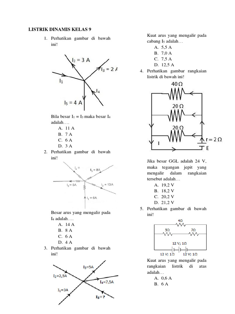 LISTRIK DINAMIS KELAS 9 (Kirchoff, GGL, Energi Dan Daya) | PDF