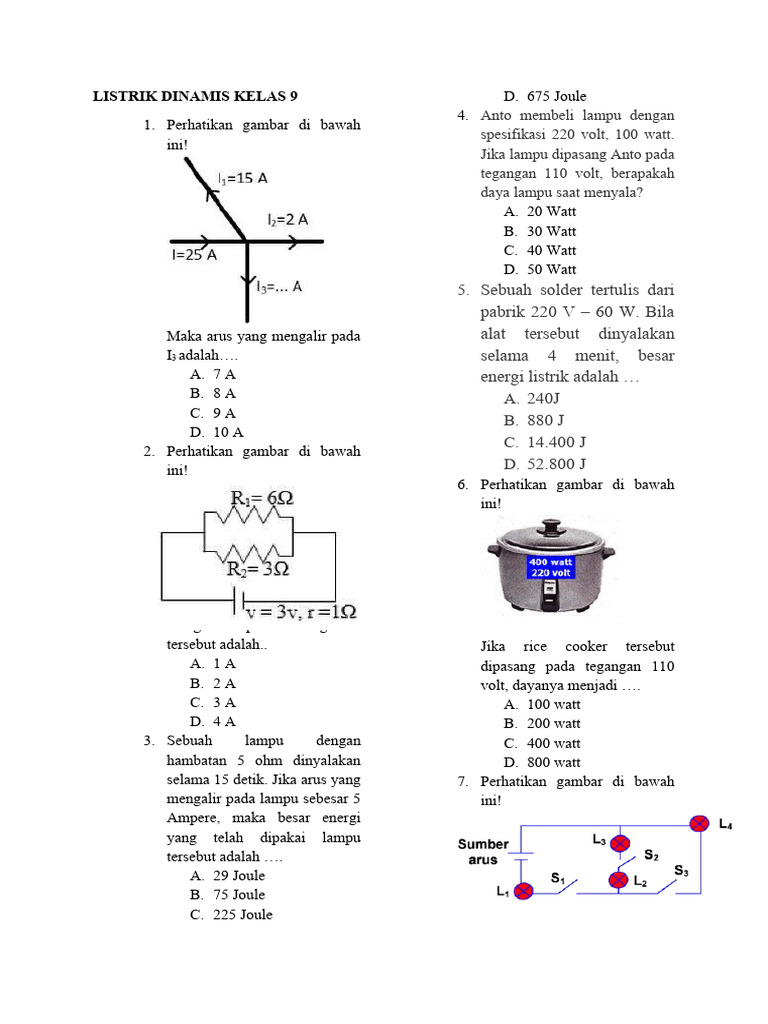 Listrik Dinamis Kelas 9 | PDF | Sains & Matematika