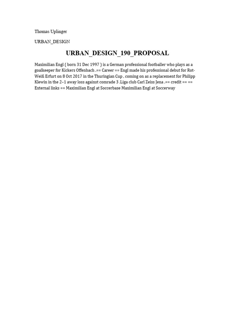 Urban Design 190 Proposal | PDF