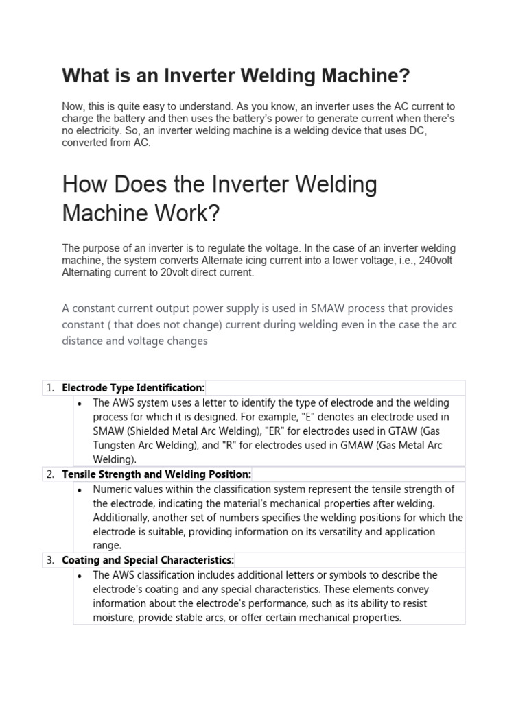 Understanding Inverter Welding Machines | PDF | Welding | Construction