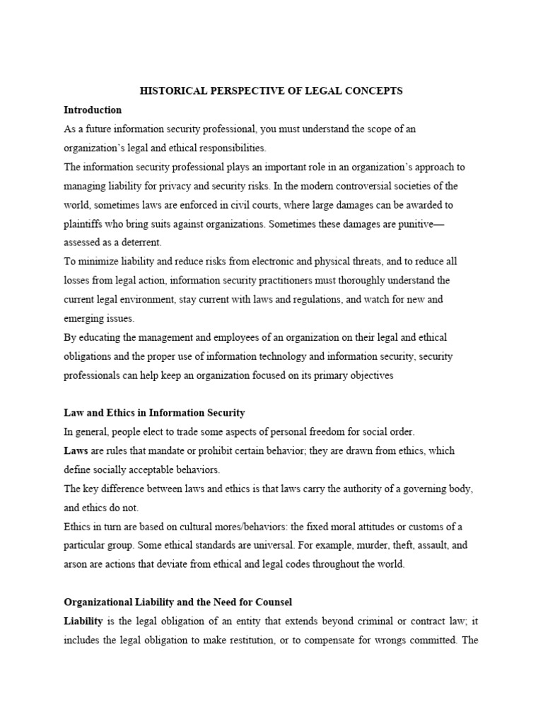 5 Historical Perspective of Legal Concepts | PDF | Intellectual ...