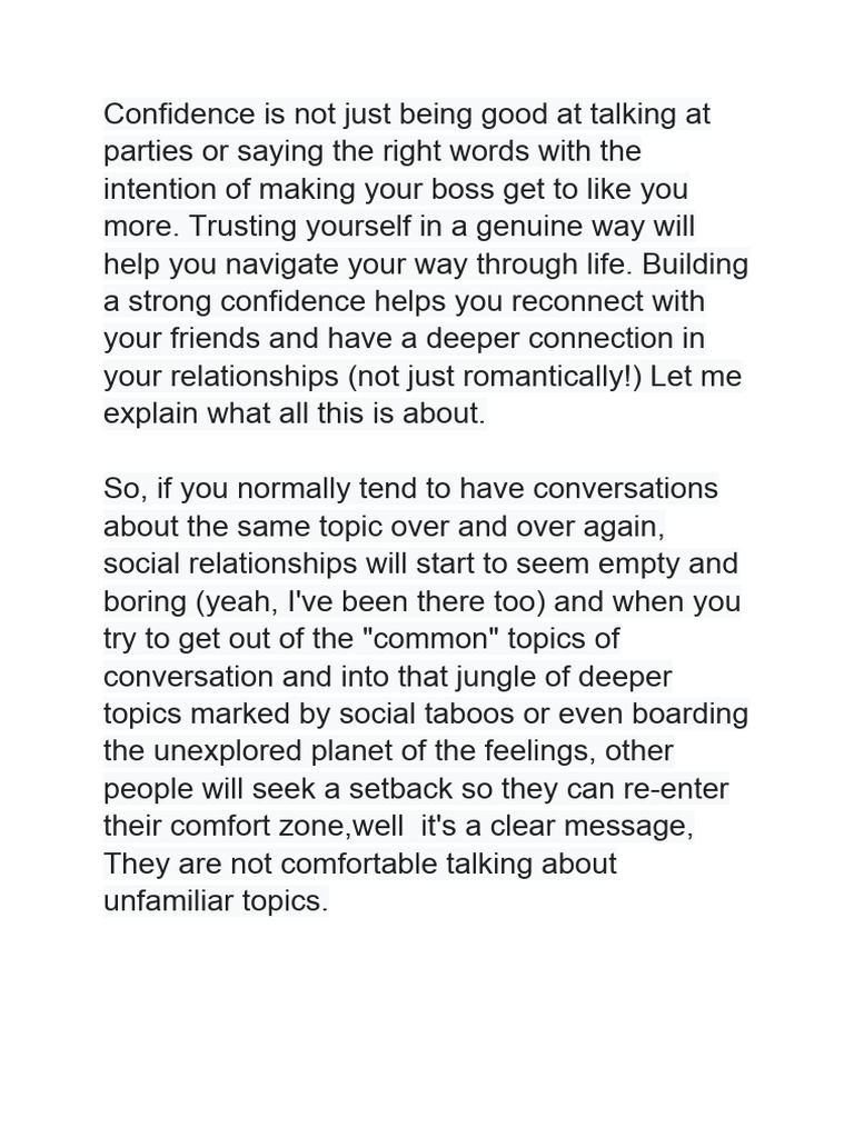 Breaking Habits For A Golden Confidence | PDF | Conversation | Psychology