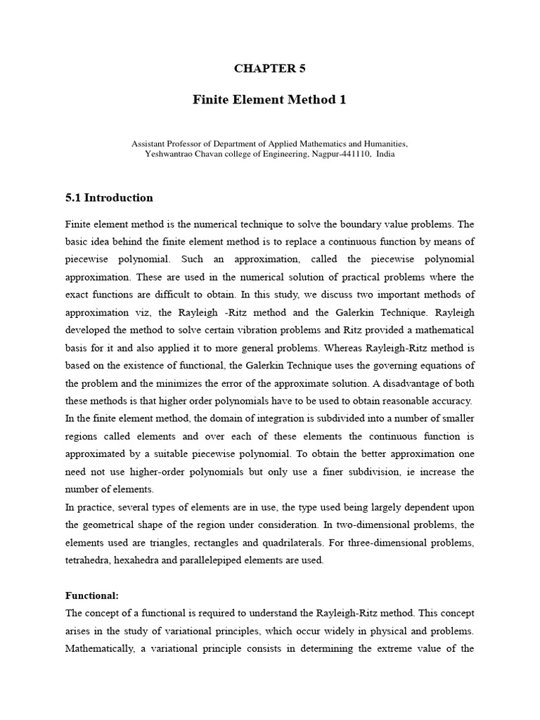 Unit 5 | PDF | Finite Element Method | Integral