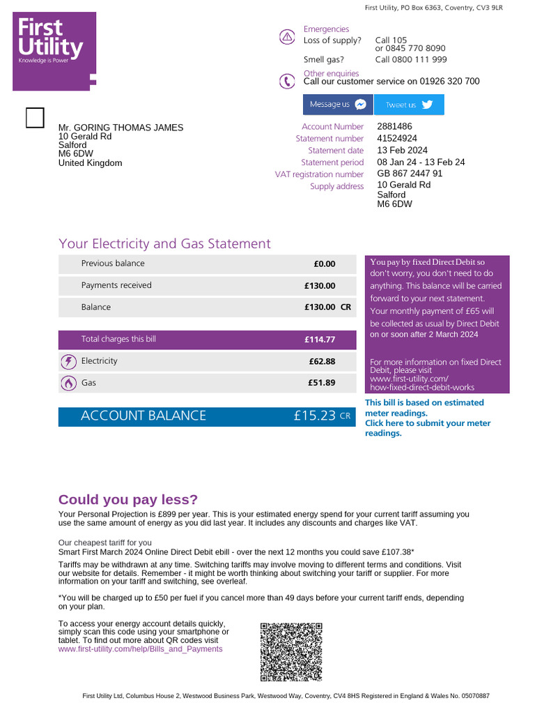 Energy Bill Summary for Customers | PDF | Debit Card