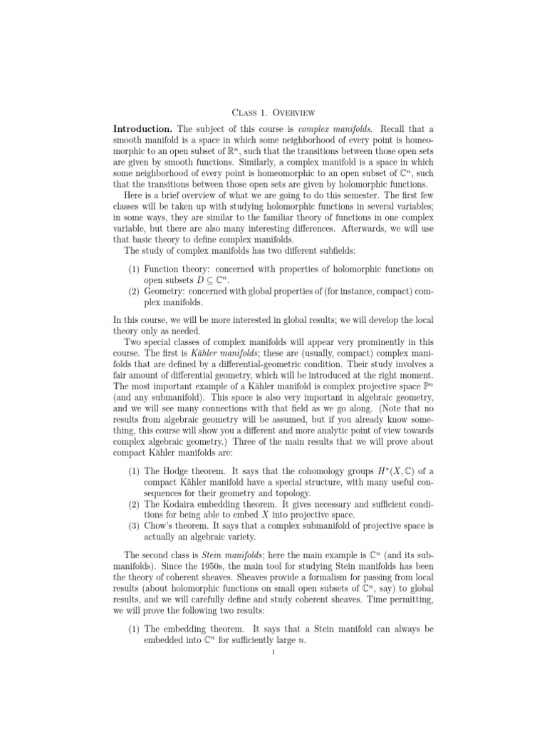 Complex Manifolds | Download Free PDF | Manifold | Differentiable Manifold