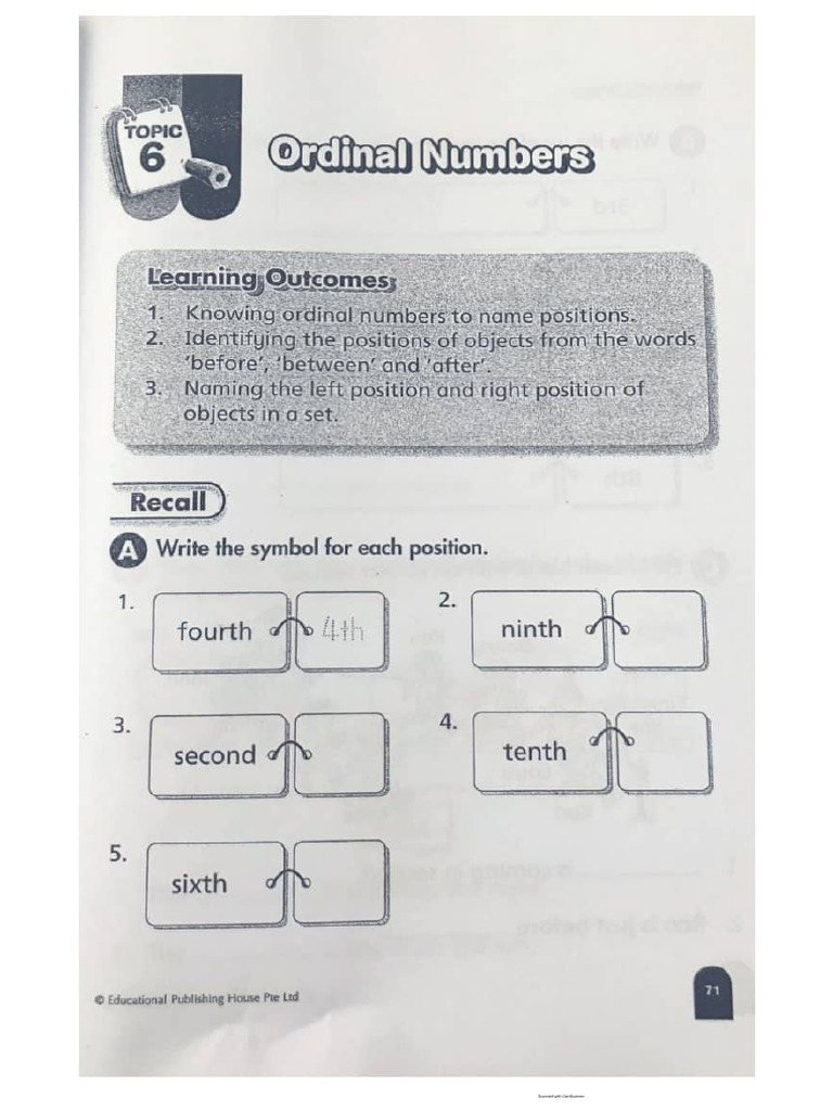 Math 1 - Ordinal Numbers | PDF