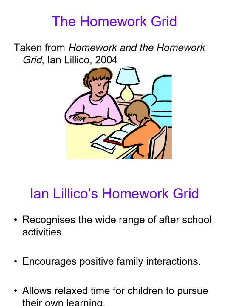 Lillico's Homework Grid Guide | PDF | Homework | Learning