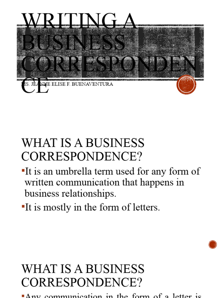 Writing a Business Correspondence | PDF | Memorandum | Communication