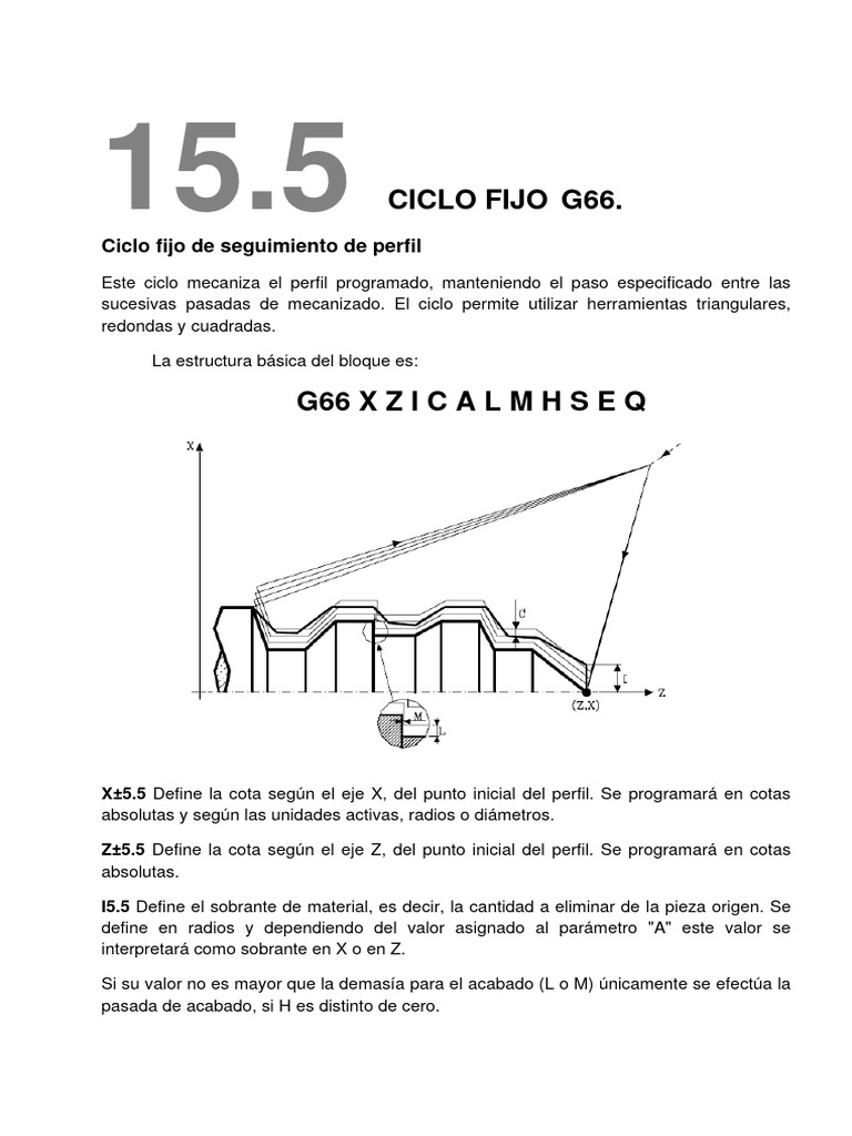 15.5 - Ciclo Fijo G66 | PDF | Control numerico | Mecanizado