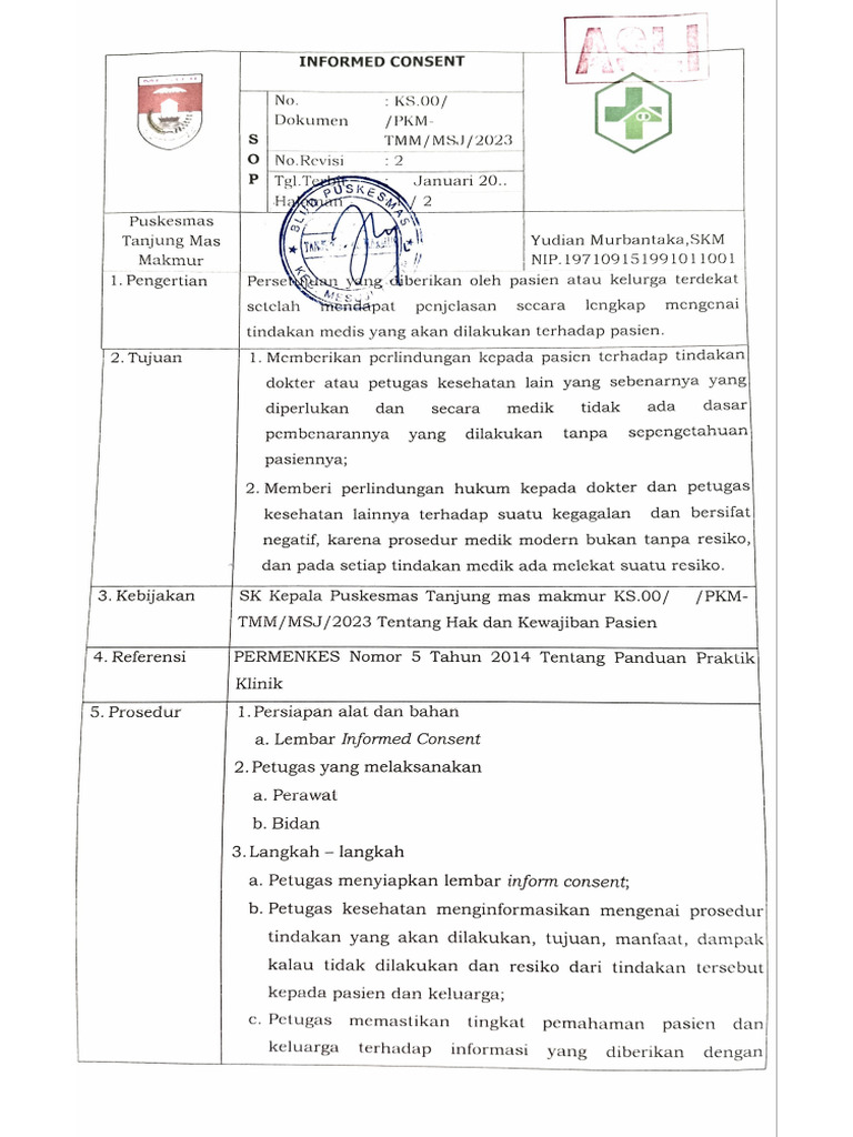 SOP Informed Consent | PDF