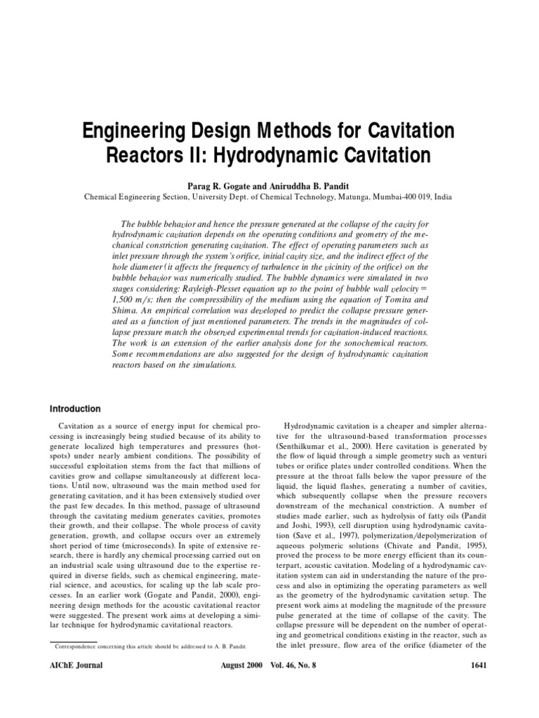 Engineering Design Methods For Cavitatio | PDF | Turbulence | Fluid Dynamics