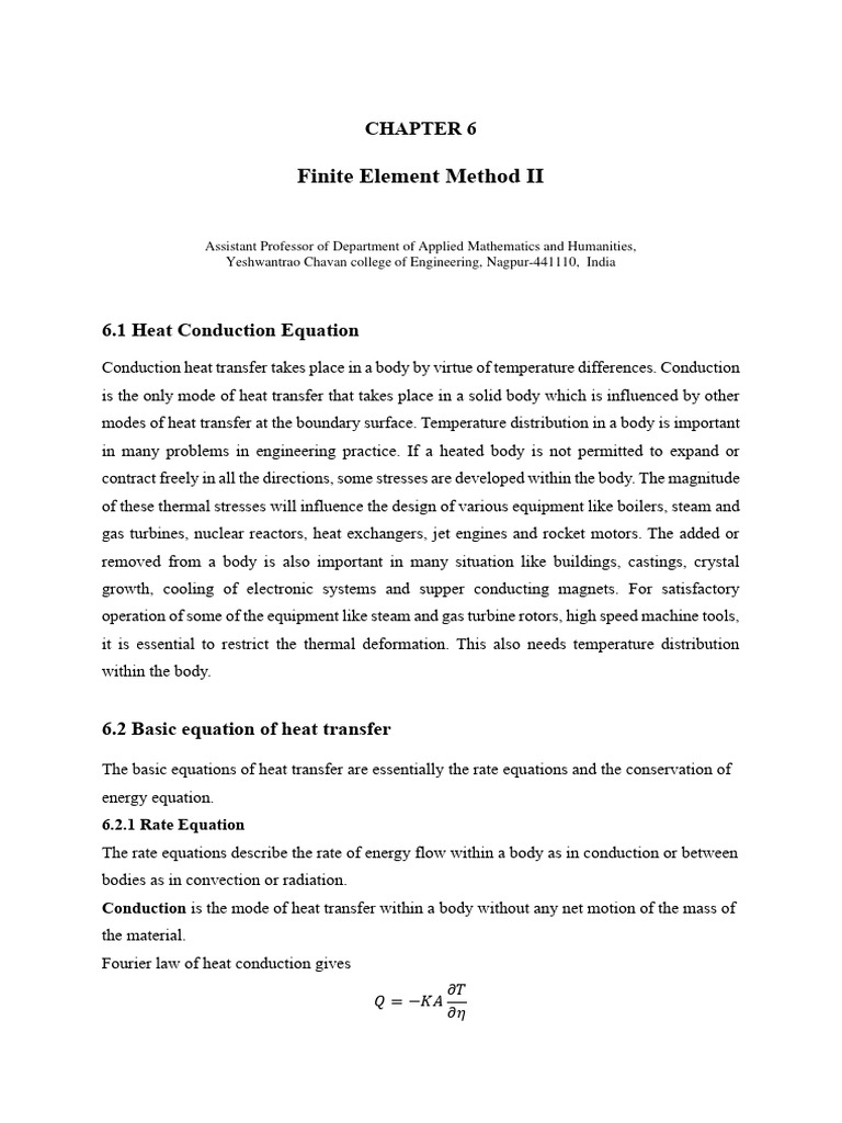 Heat Conduction and Finite Element Method | PDF | Heat Transfer | Heat