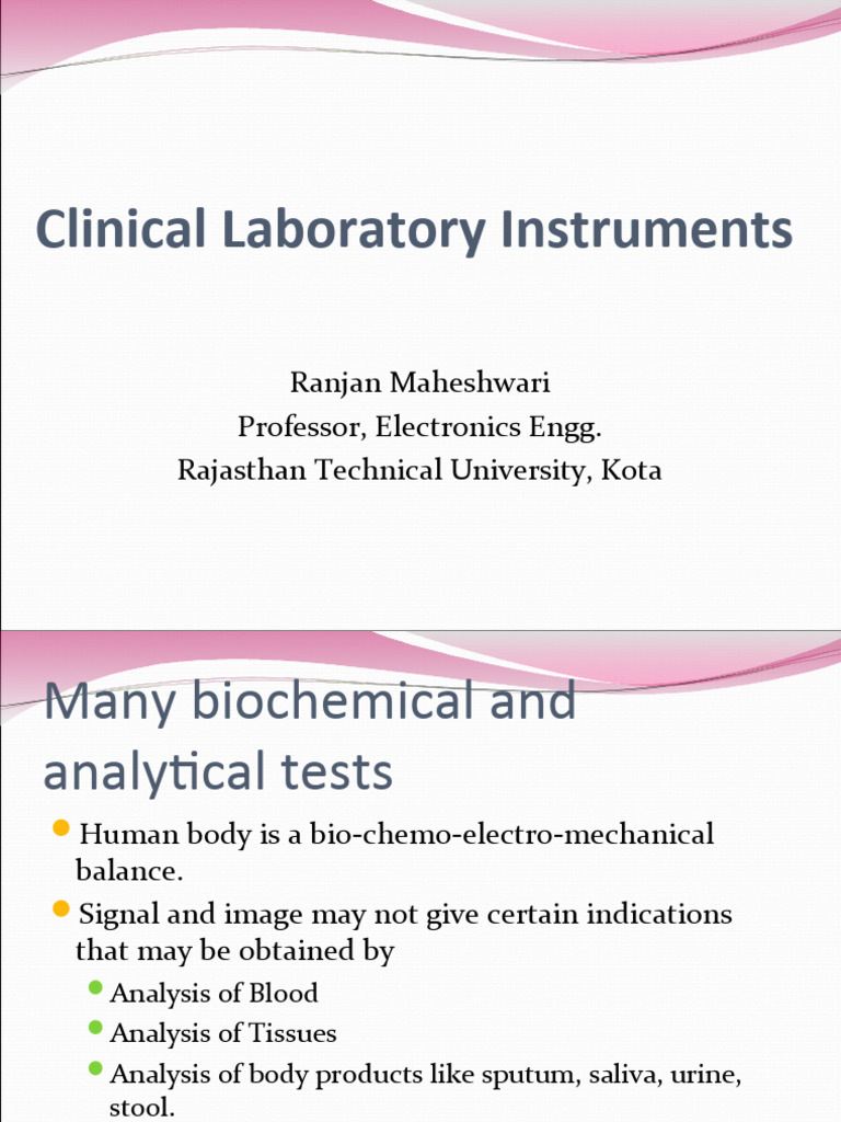 Clinical Lab With ESR Blood Group & LC Electrode Theory | PDF ...