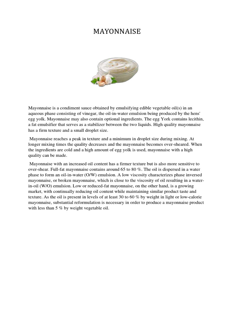MAYONNAISE - HACCP PLAN ANUJA - Roll No 17 B.Voc Sem VI | PDF | Mayonnaise | Food Safety