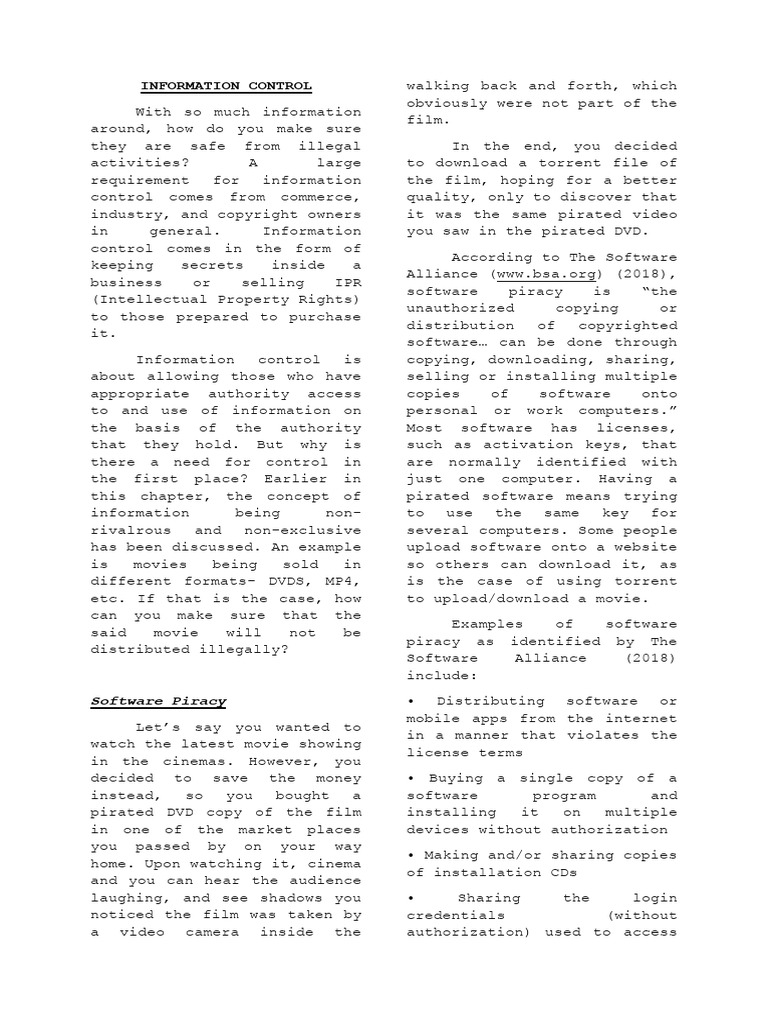 Information Control | PDF | Intellectual Property | Digital Rights ...