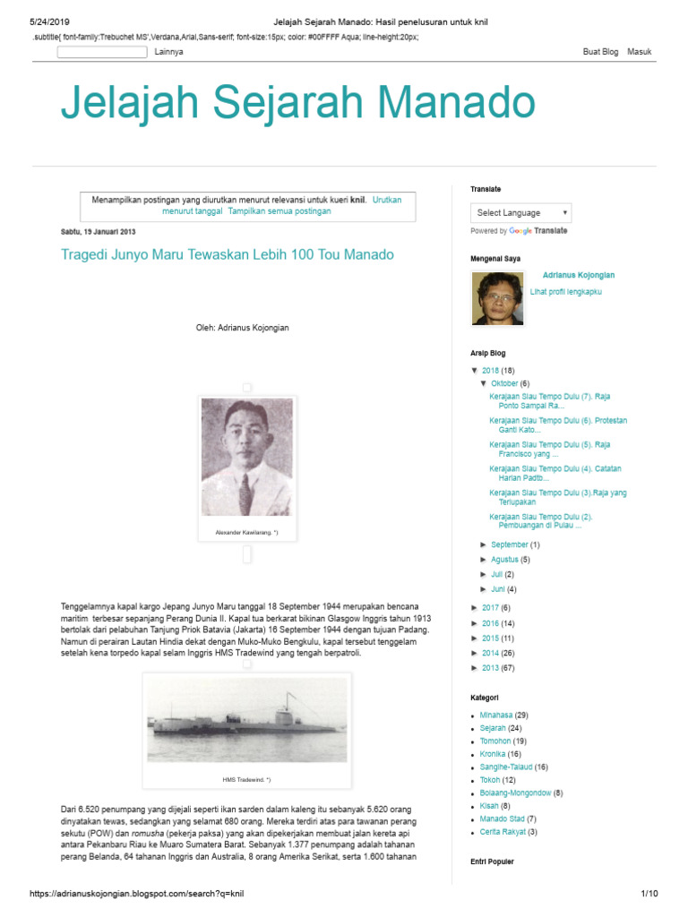 Korban KNIL dalam Tragedi Junyo Maru | PDF