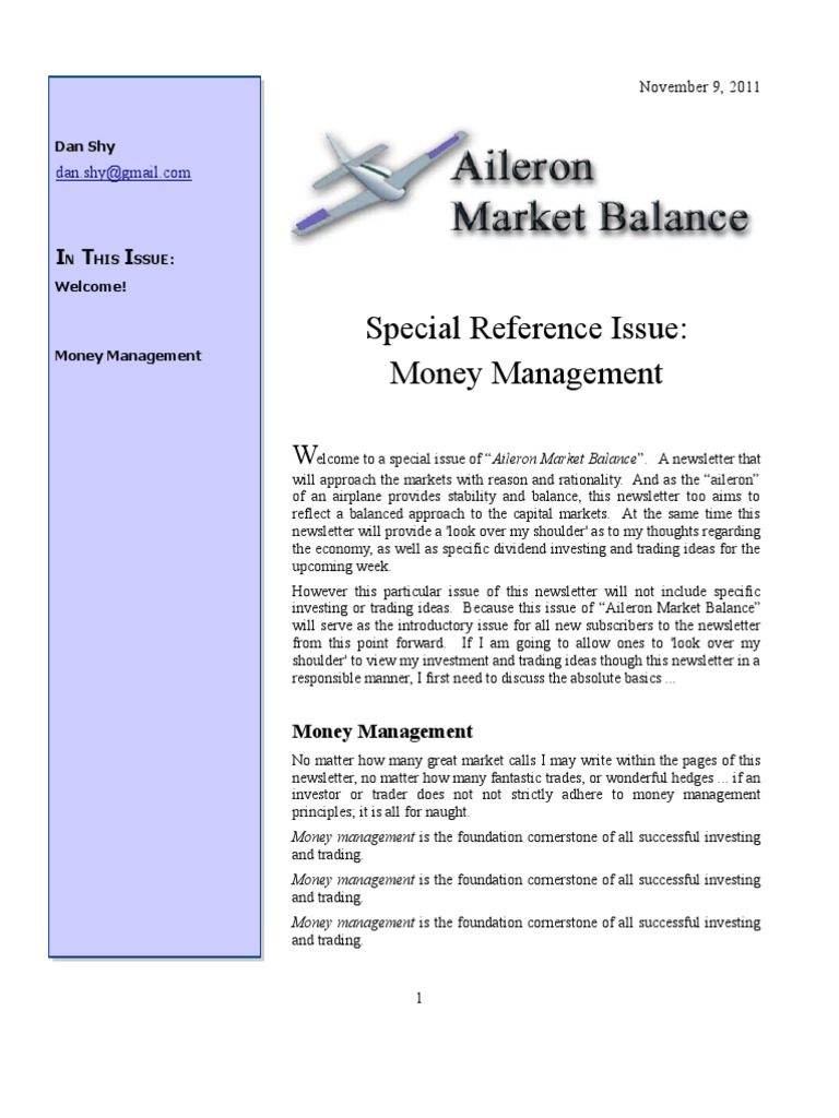 Aileron Market Balance: Special Reference Issue: Money Management | PDF ...
