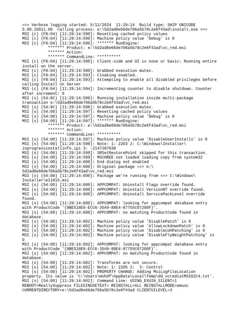 DD vcredistMSI02C4 | PDF | Windows Registry | Computing Platforms