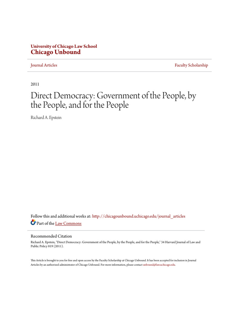 Legal Critique of Direct Democracy | PDF | Democracy | Political Ideologies