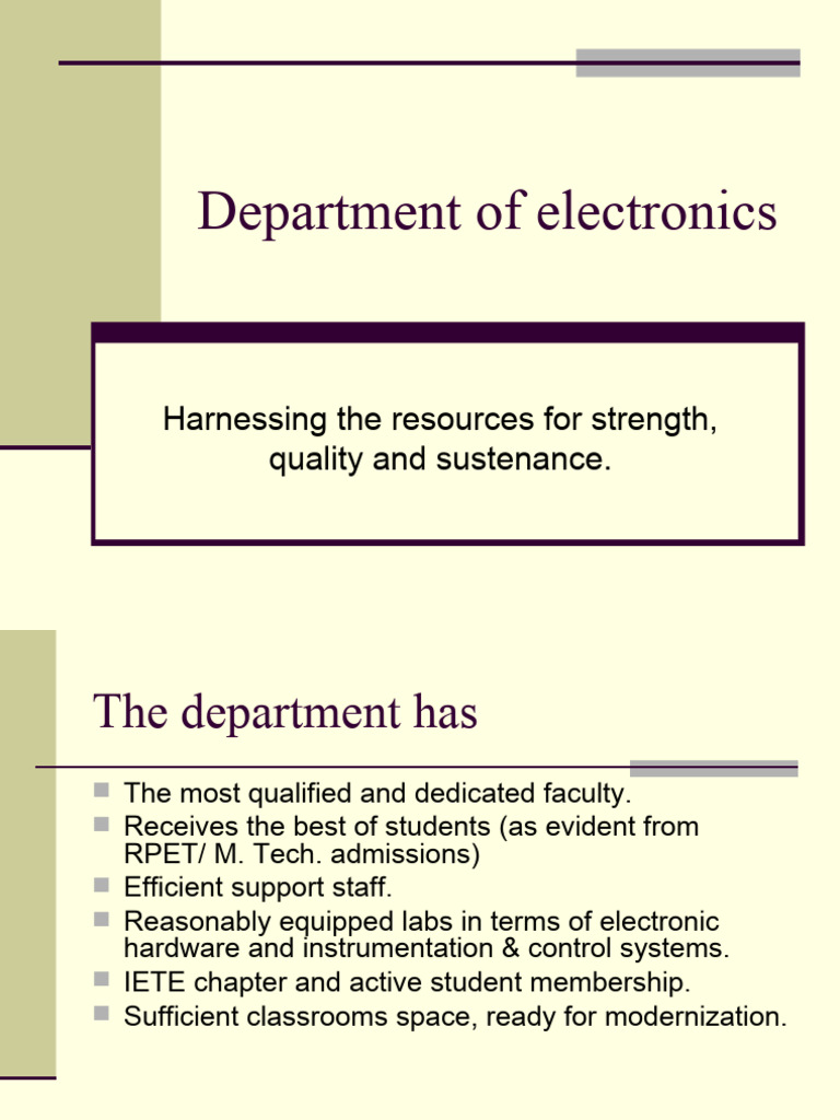Electronics Department Goals and Resources | PDF | Computing