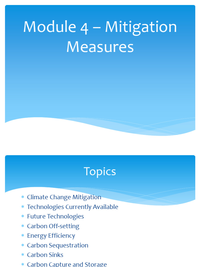 Module 4 - Mitigation Measures | PDF | Carbon Sequestration | Carbon Sink