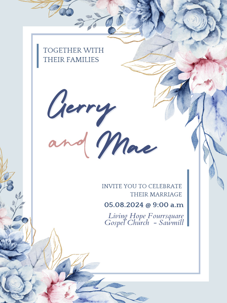 Blue White Watercolor Floral Wedding Invitation (8) | PDF | Rituals ...
