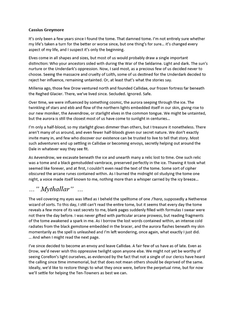 " Mythallar" : Cassius Greymore | PDF | Poetry | Young Adult