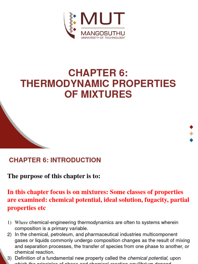 Thermodynamic Properties of Mixtures | PDF | Chemical Equilibrium ...