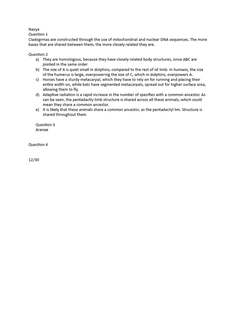 Bio Sol Exam Style Q | PDF | Science & Mathematics