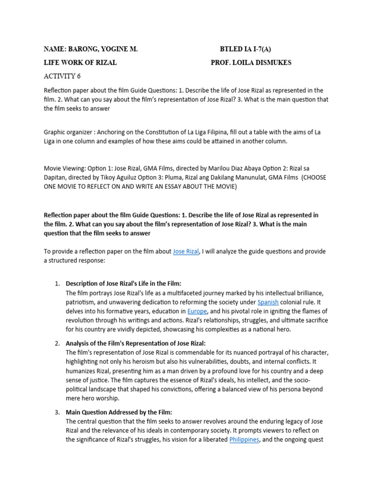 Activity 6 (LWR) Barong, Yogine M. Btled I-7 (A) | PDF | Hero