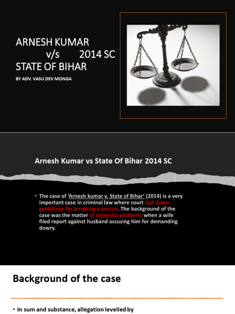 LANDMARK JUDGMENT ON BAIL Arnesh Kumar Vs State of Bihar | PDF | Judiciaries | Government