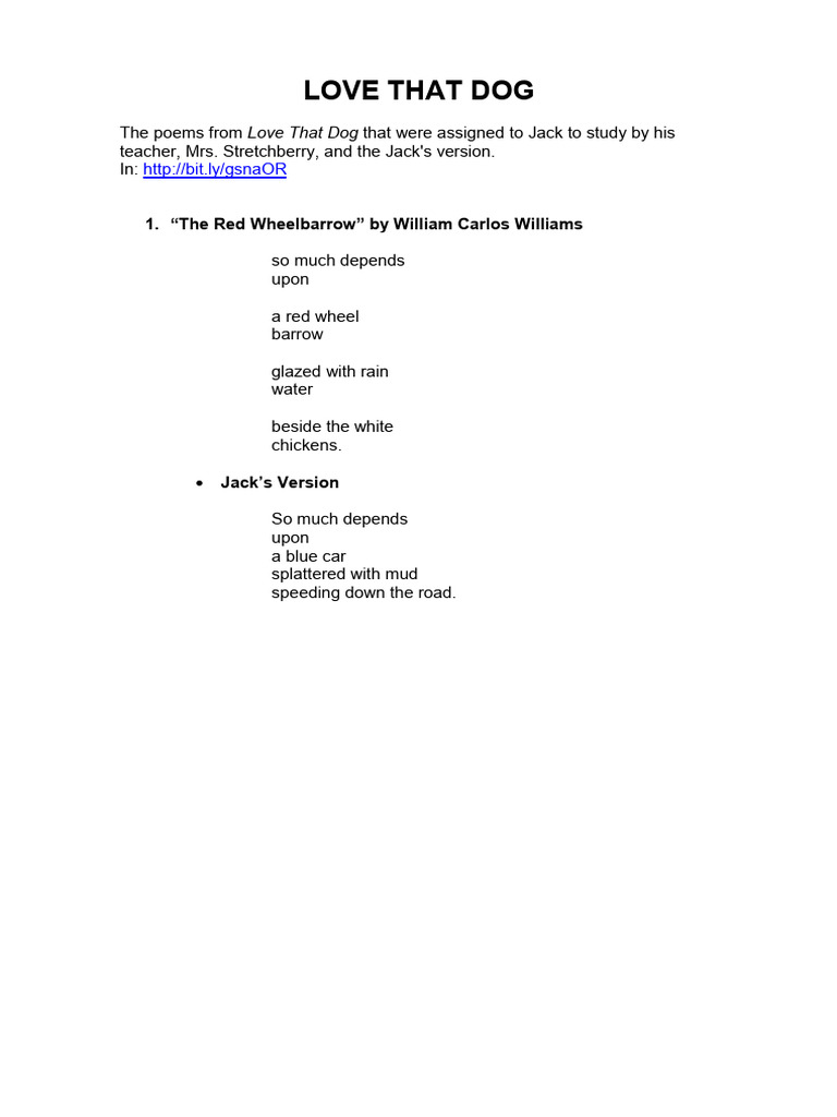 Poems From Love That Dog | PDF