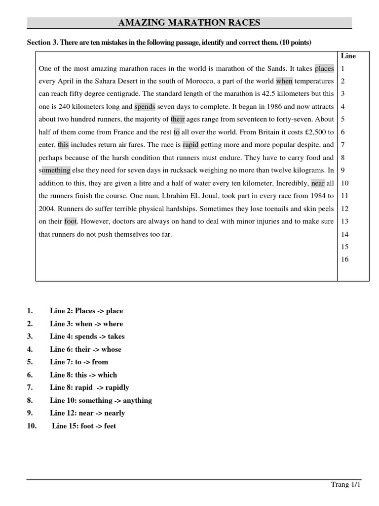 One of The Most Amazing Marathon Races - ERROR CORRECTION | PDF